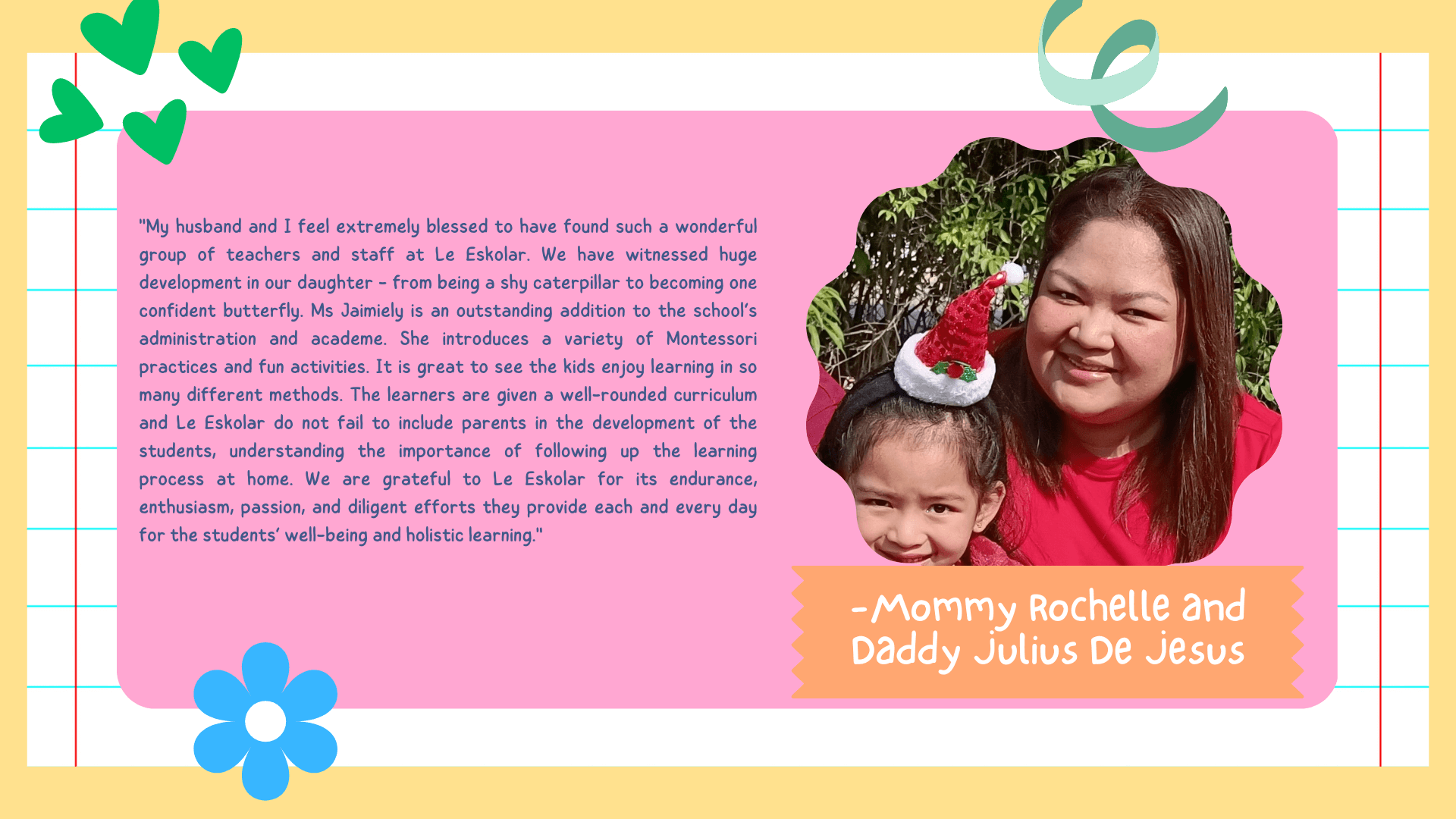 Parents Testimonial – Le Eskolar